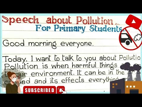 Short Speech About Pollution। Speech In English। For Primary Students ...