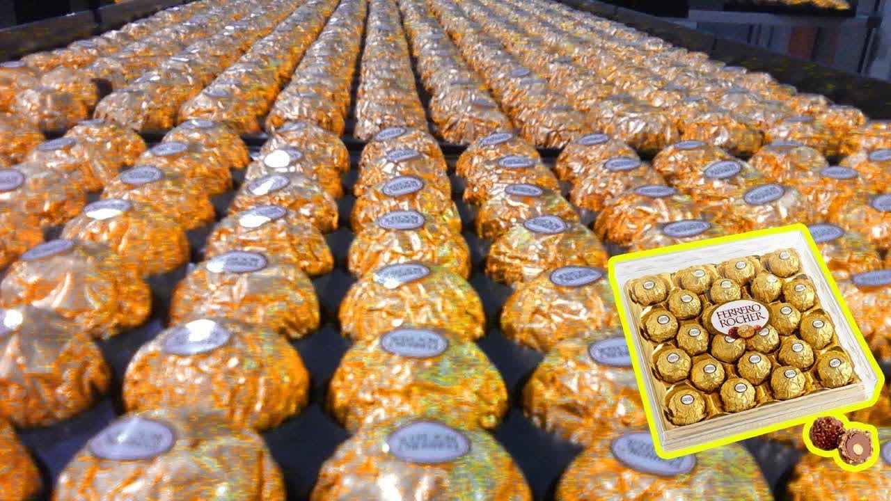 INSIDE THE FACTORY FERRERO ROCHER MAKING MACHINES PART 2 - YouTube