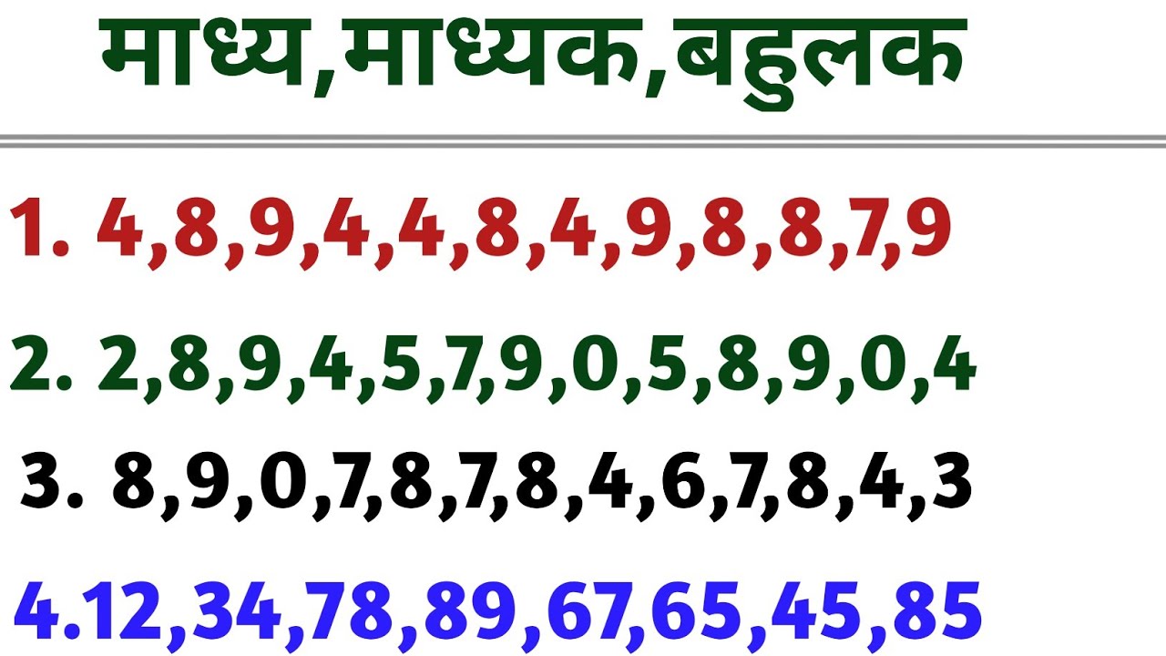 माध्य माध्यक और बहुलक || Madhya madhayika bahulak || Madhya madhyak ...