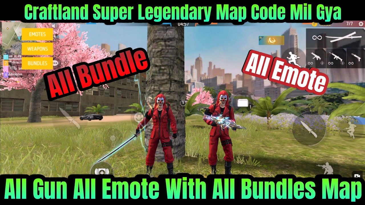 Craftland All Bundles+All Emote+All Evo Gun Map Code | FF New Craftland ...