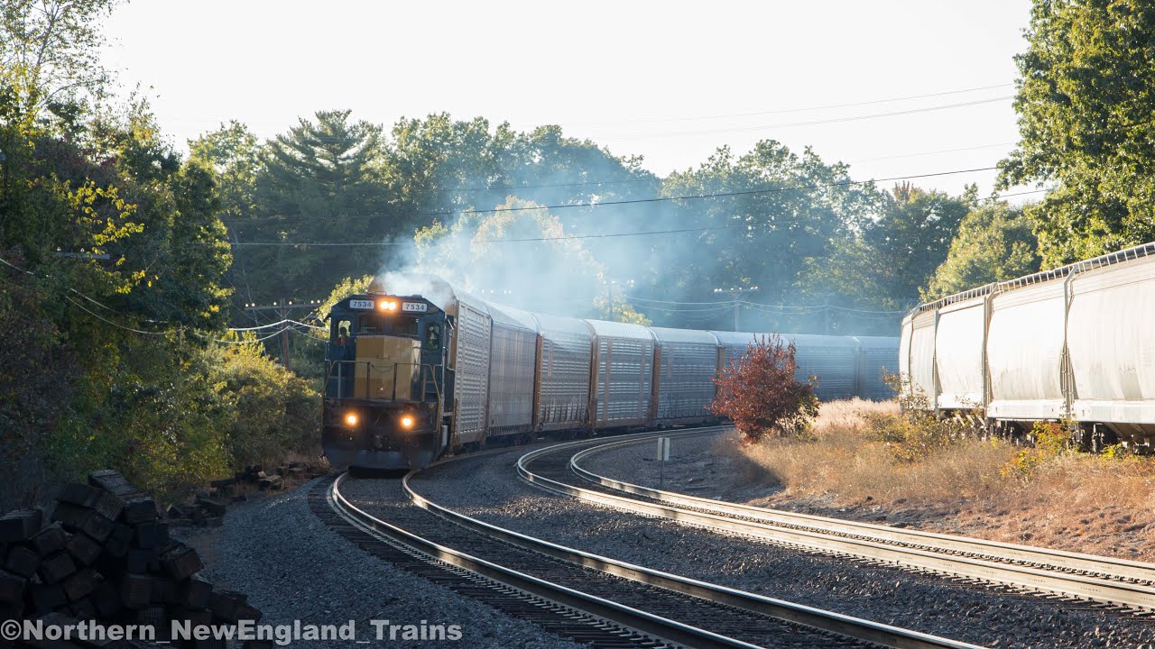 Pan Am Railways MEC 7534 C40-8 brings Autoracks to SanVel Ayer, MA ...
