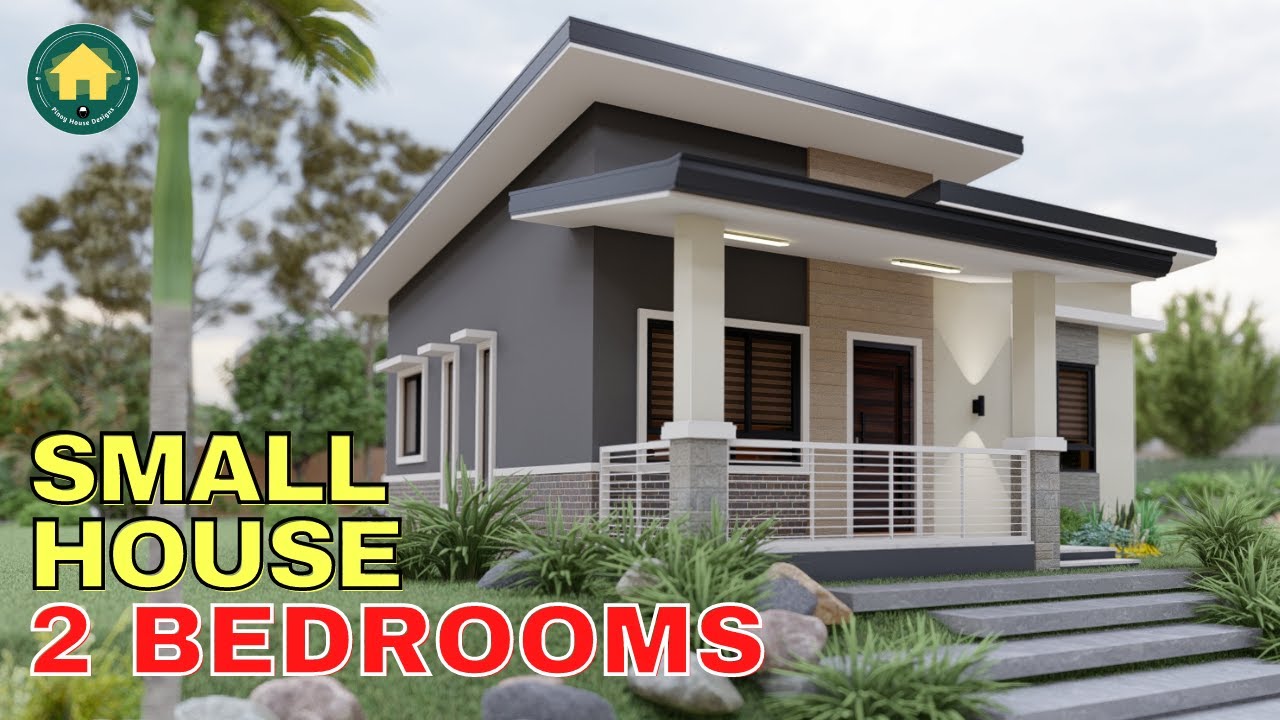 SIMPLE HOUSE DESIGN (7.5mX7.5m) / BUNGALOW WITH 2 BEDROOMS - YouTube