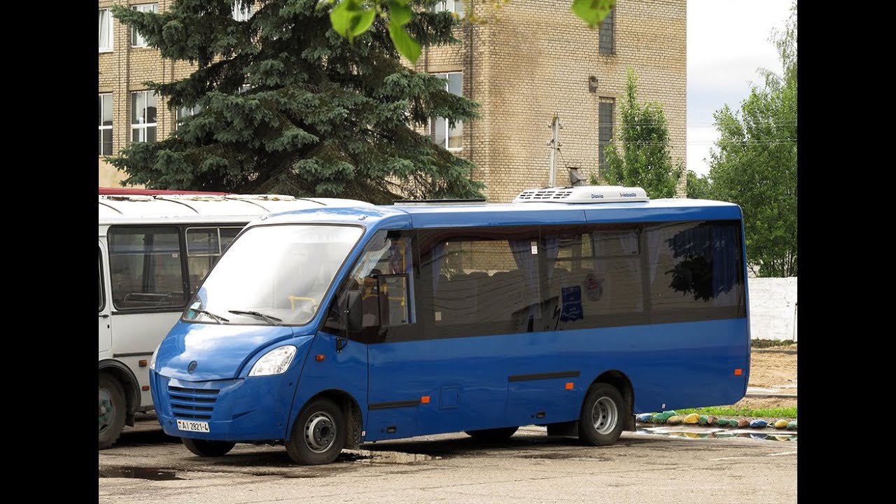 Автобус Нёман 420224 гос № Аi 2821 4 маршрут №20 в Островце ПОЕЗДКА