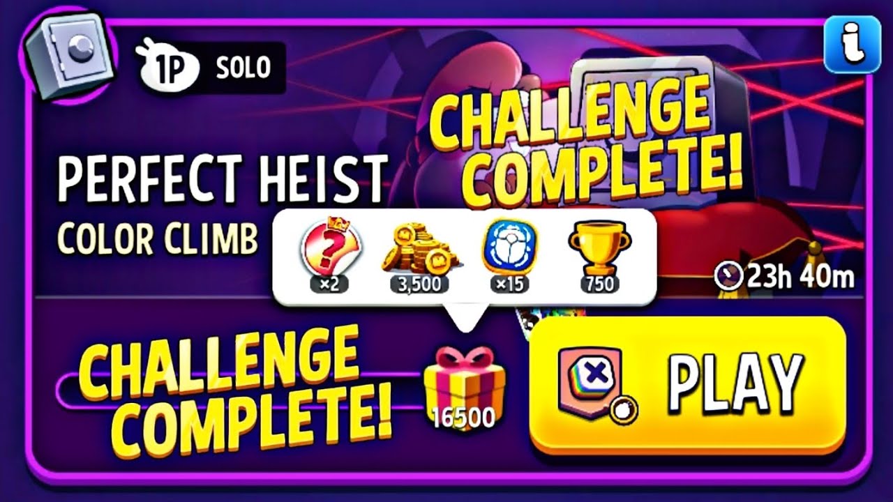 Sweet it Color climb bombs away perfect heist solo challenge match ...