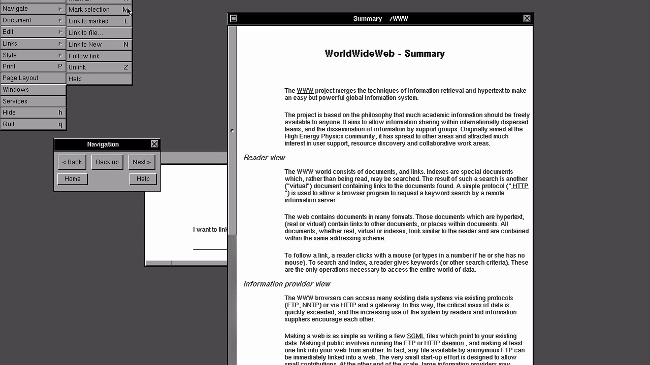 Browser implementation of: WorldWideWeb.app - YouTube