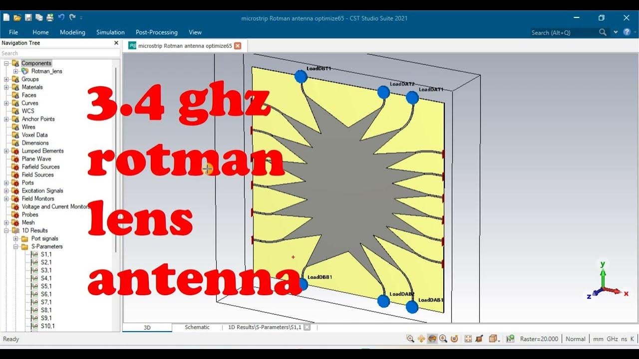 Cst Tutorial Control Cst By Matlab 2 4 Ghz Rotman Lens Antenna Simulation Example Youtube