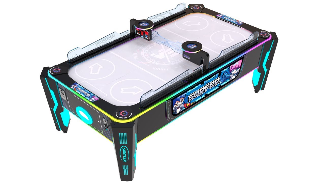 Surfer Hockey Flat Surface Air Hockey Table - YouTube