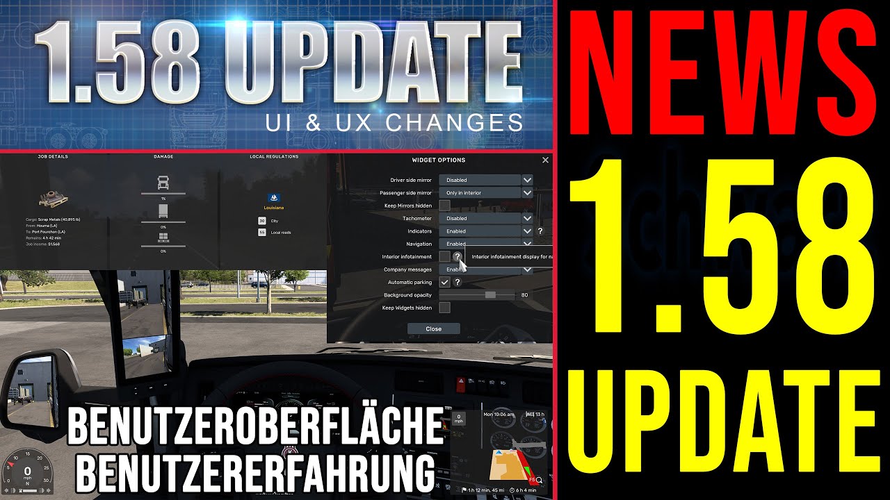 ETS2 & ATS 1.58 Update NEWS 🚨 Änderungen an Benutzeroberfläche und ...