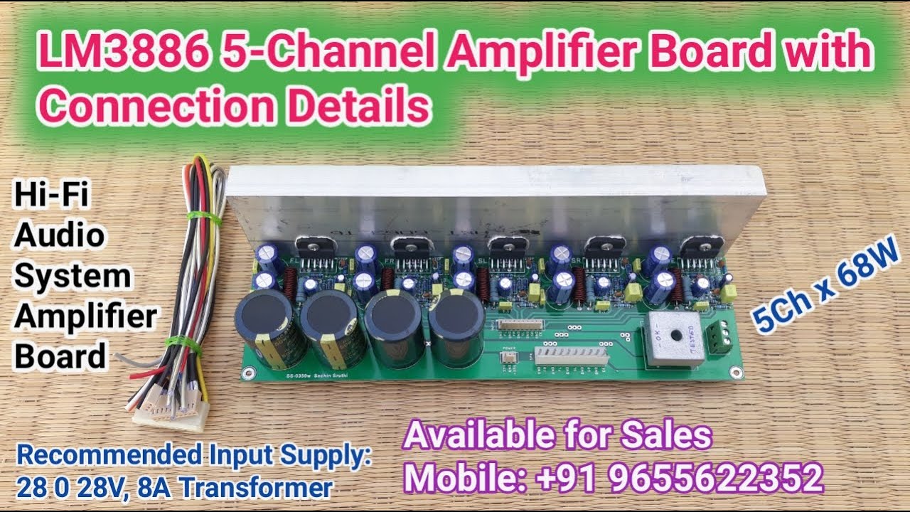 LM3886 5-Channel Hi-Fi Amplifier Board | Unboxing with Technical ...