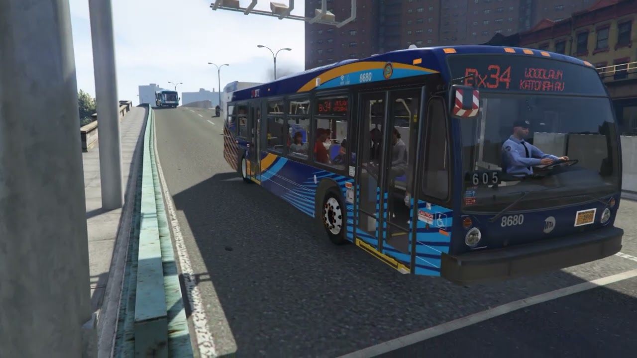 GTA 5 - MTA NovaBus LFS in action - YouTube