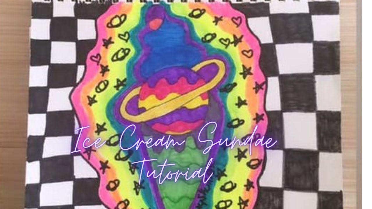 How to Draw Trippy Saturn Ice Cream 🌌🍦 | Psychedelic Art Tutorial #art ...