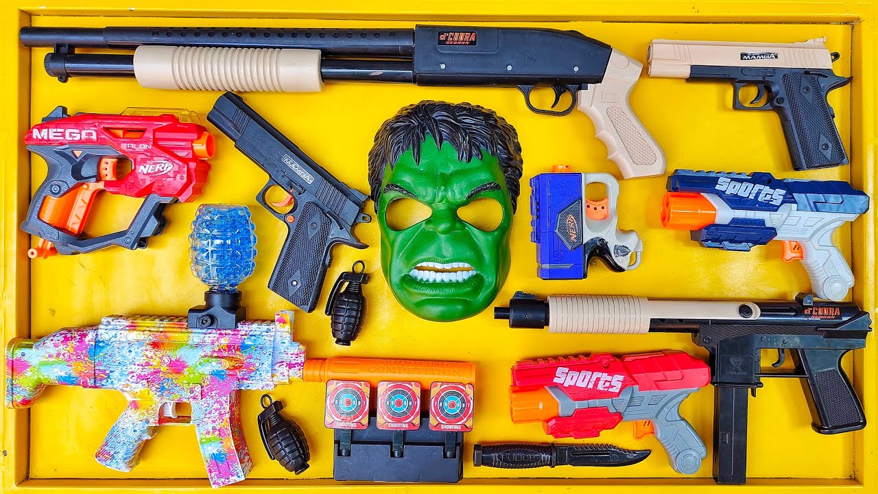 Collecting 7 Sniper Rifles and AK47 Guns Shotgun Glock Pistol Scar L ...