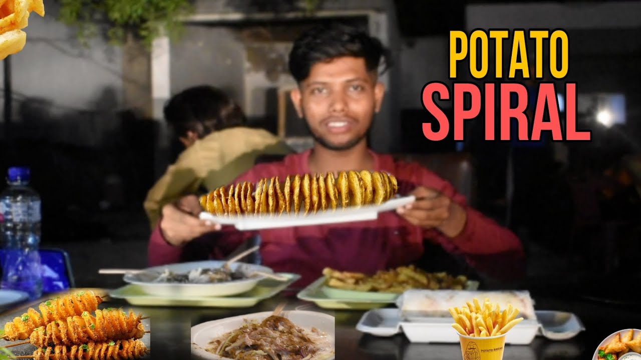 POTATO SPIRAL SAMOSA CHAT AND CHICKEN SHARMA WITH POTATO FRIES ...