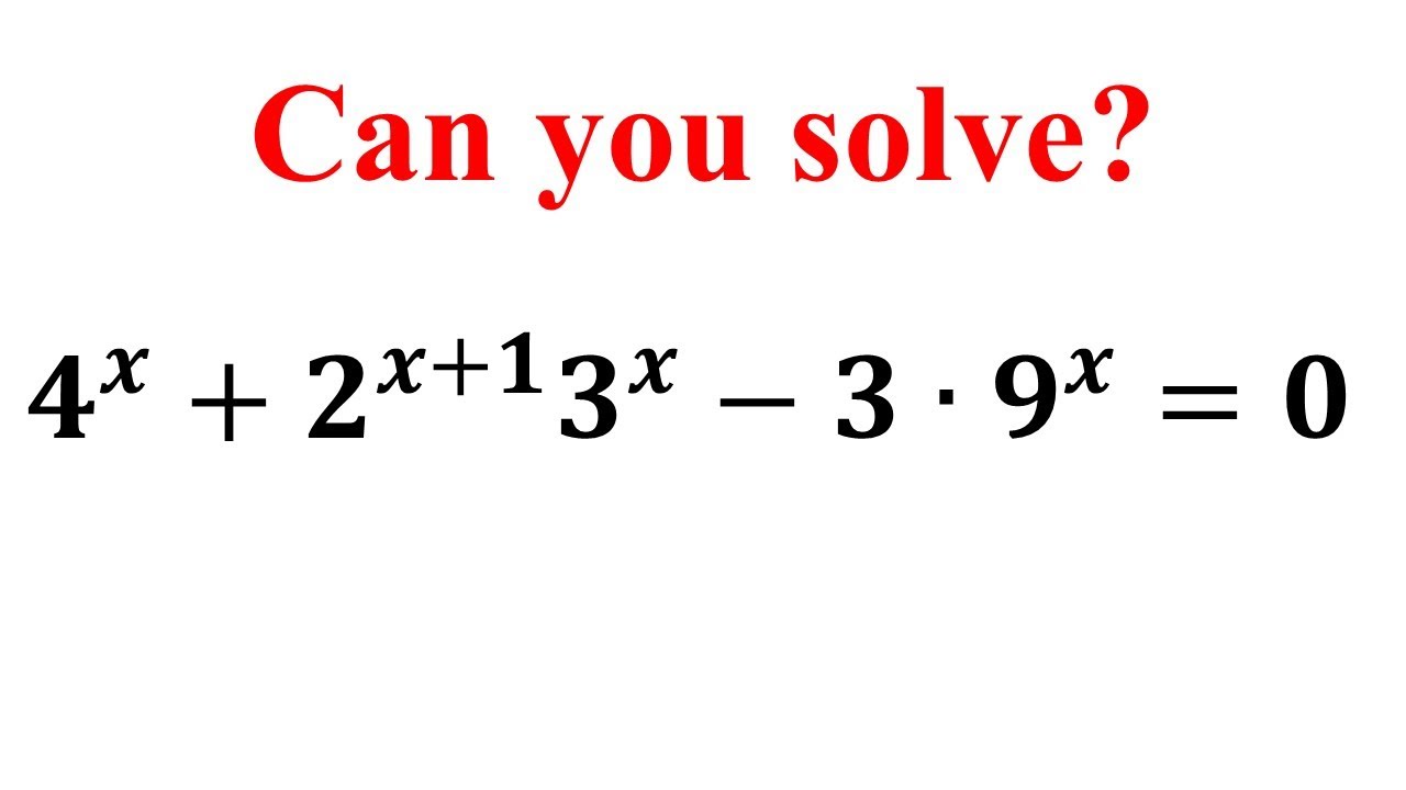 Solving a nice exponential equation|Learn to solve an exponential ...