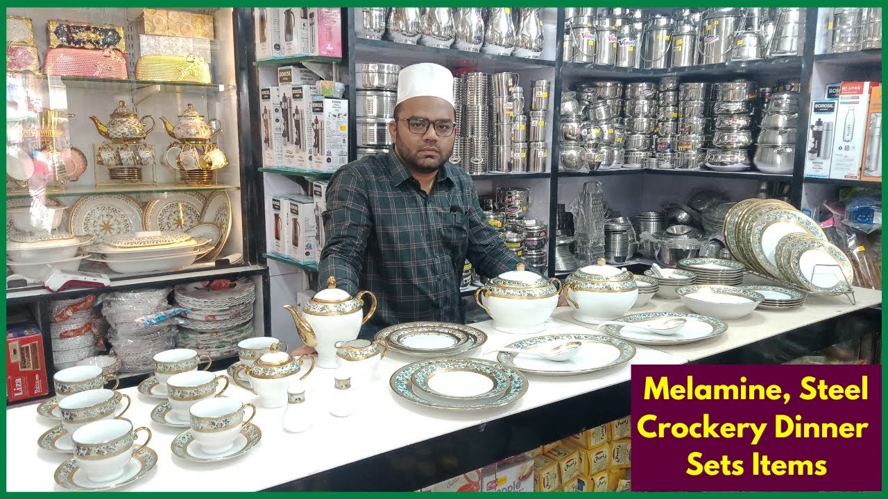 Shadi Ka Samaan Wedding Crockery Hyderabad Famous Crockery Shop Maqsood Steel Palace - YouTube
