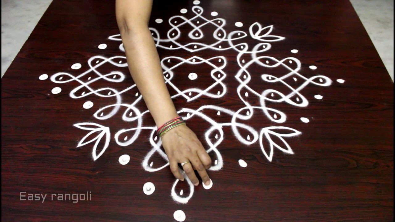 melika muggulu with 11 to 1 straight dots-easy rangoli-designs-chukkala ...