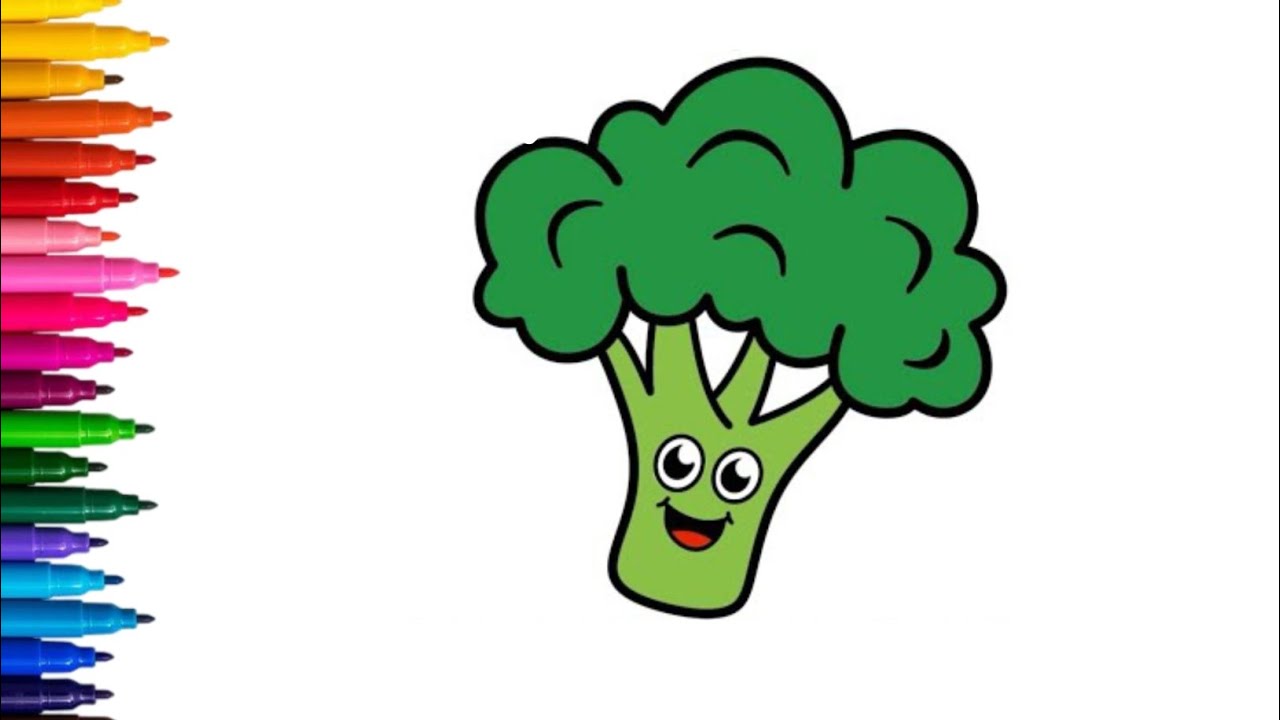 How to draw a broccoli 🥦 | drawing for kids @drawing1214 - YouTube