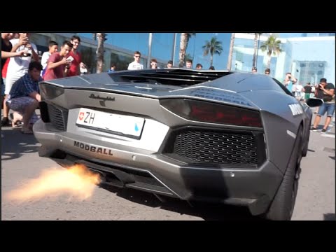 The crashed Lamborghini shooting flames | Modball Rally 2016 - YouTube