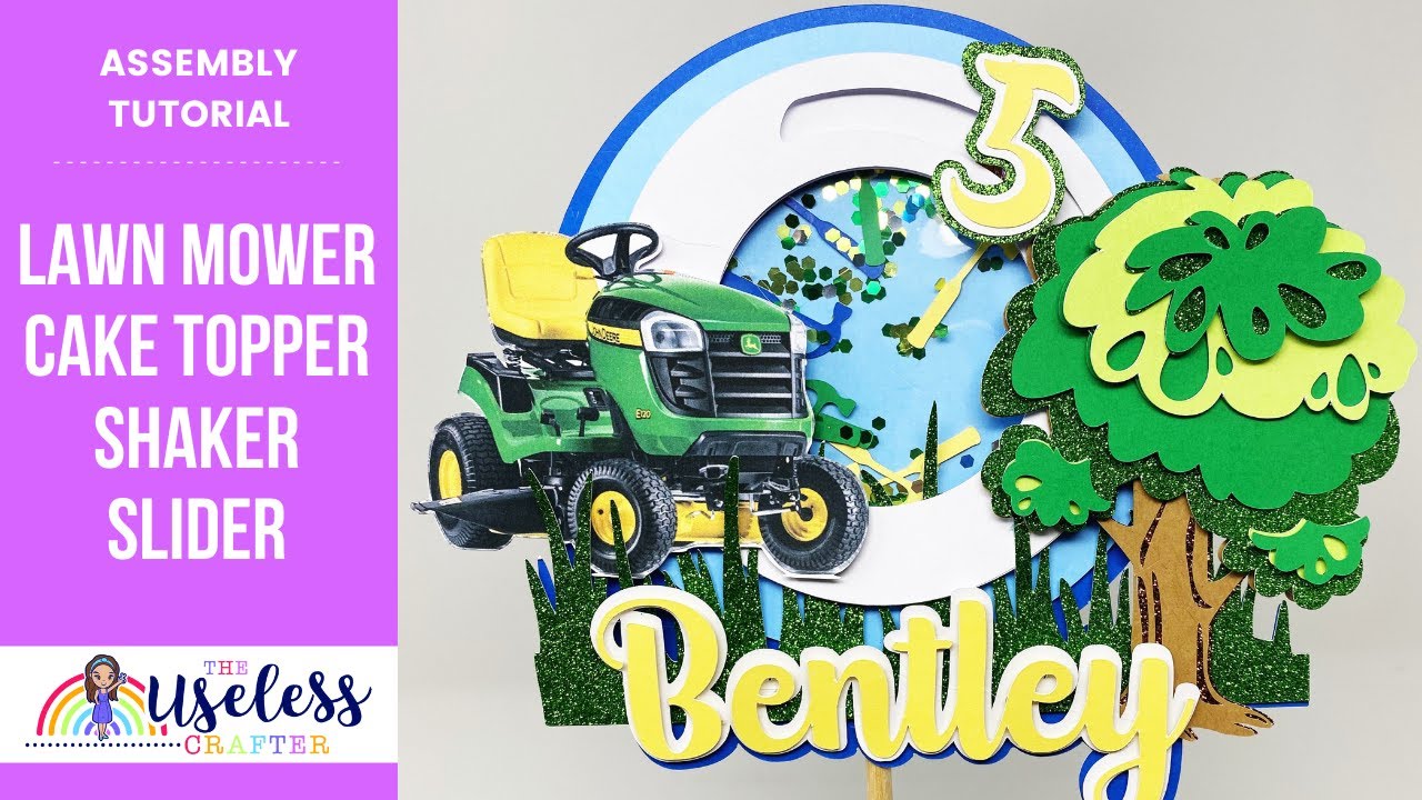 DIY Lawn Mower Cake Topper Shaker and Slider | John Deere Cake Topper ...