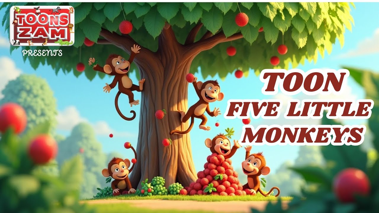 TOON FIVE LITTLE MONKEY / FUN NURSERY RHYMES FOR LEARNING AND SINGING ...