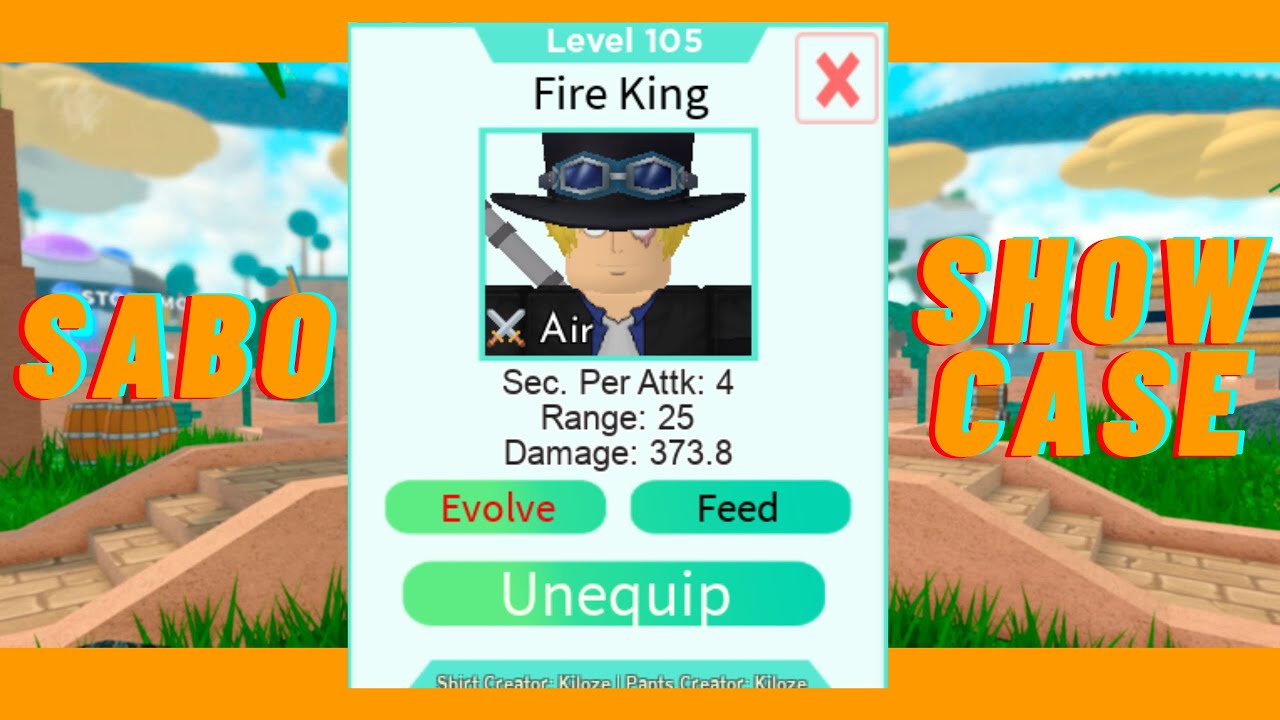 Fire King (Sabo) showcase in All Star Tower Defense l Roblox - YouTube