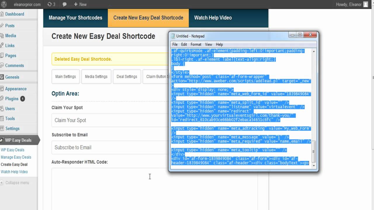 WP Easy Deals WordPress Plugin by Damien Rufus - YouTube