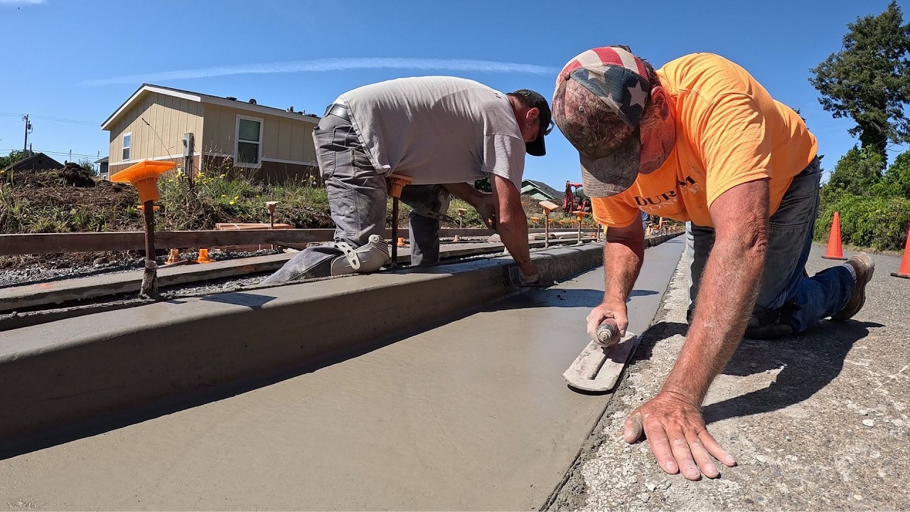 Massive Driveway part 1 - Curb Gutter and Sidewalks - YouTube