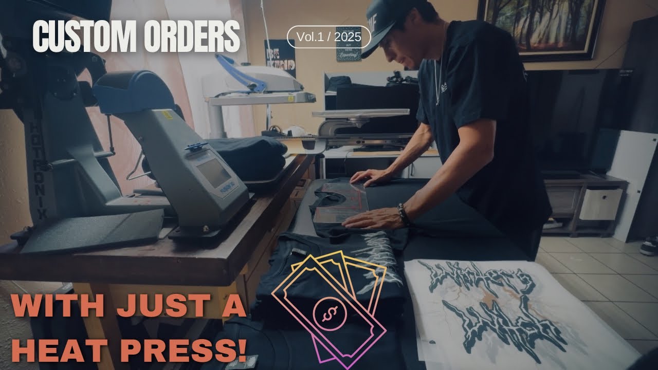 How to make custom clothing with just a heat press - YouTube