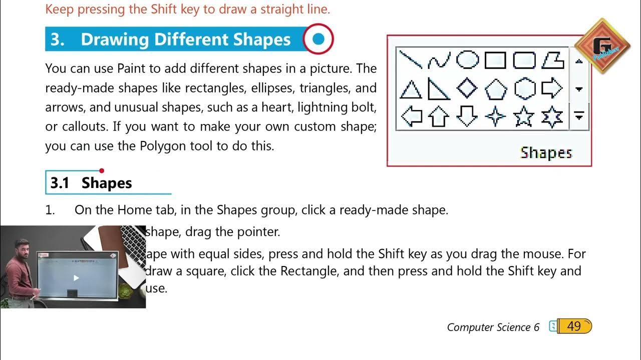 Gohar Computer Science 6|Unit 4|Lec 3|Drawing in Paint - YouTube