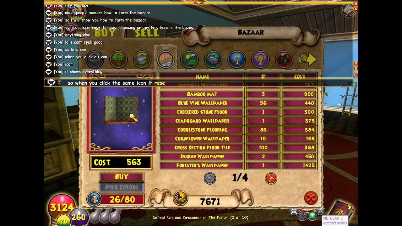 wizard101 farming the bazaar - YouTube