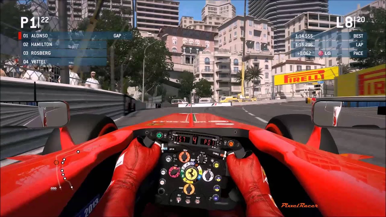 F1 2013 PC Gameplay, Ferrari, Alonso, Monaco Race, 25% of full distance ...