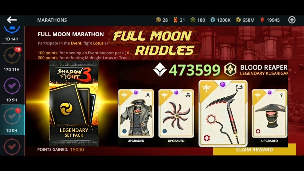 Full Moon Riddles Event Completed - Shadow Fight 3 - Over 40k To My Max ...