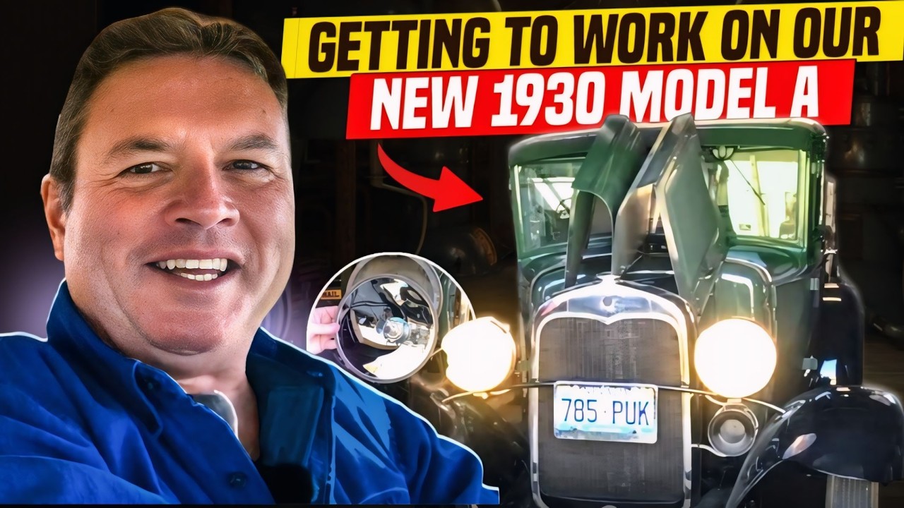 1930 Ford Model A Coupe halogen headlight connections made EASY! - YouTube