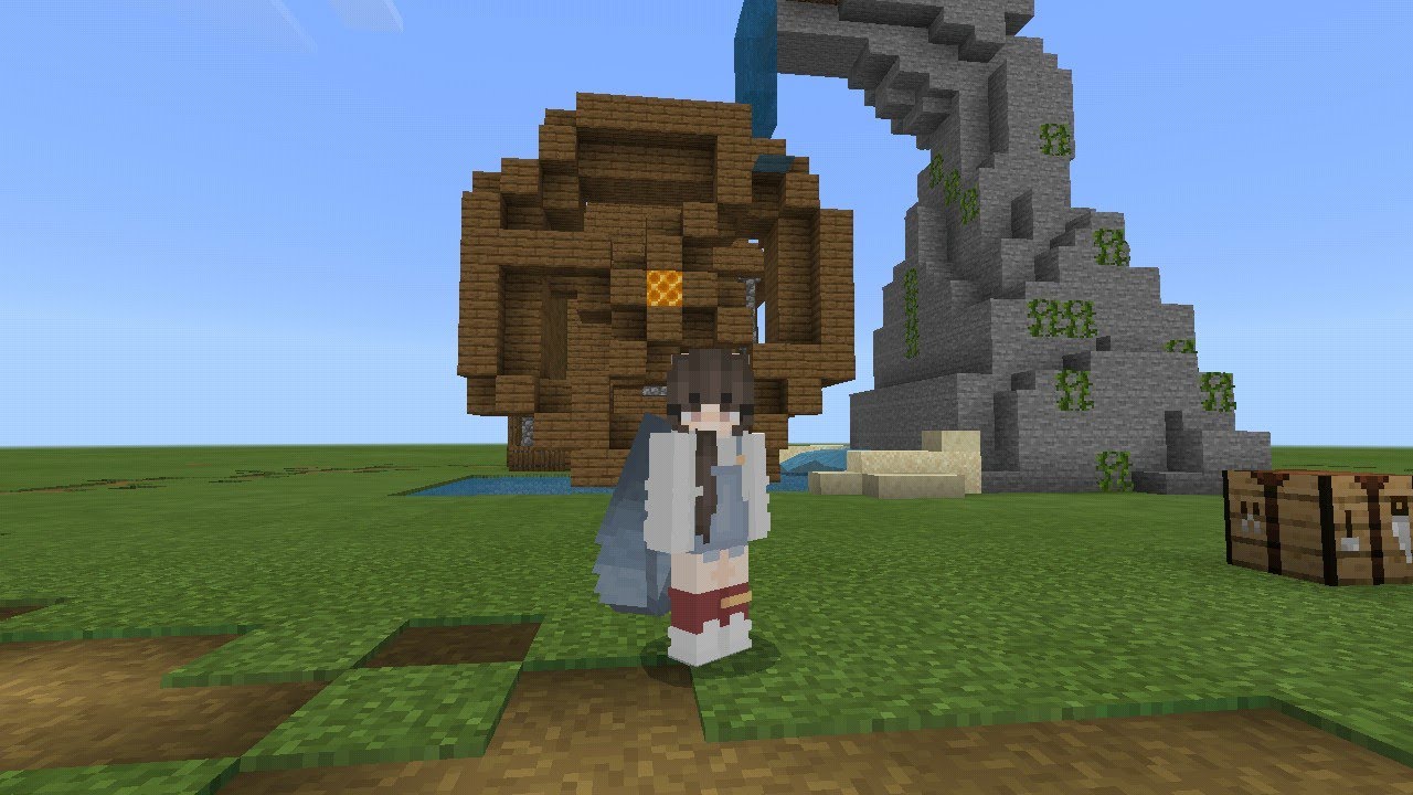 A working water wheel in minecraft - YouTube