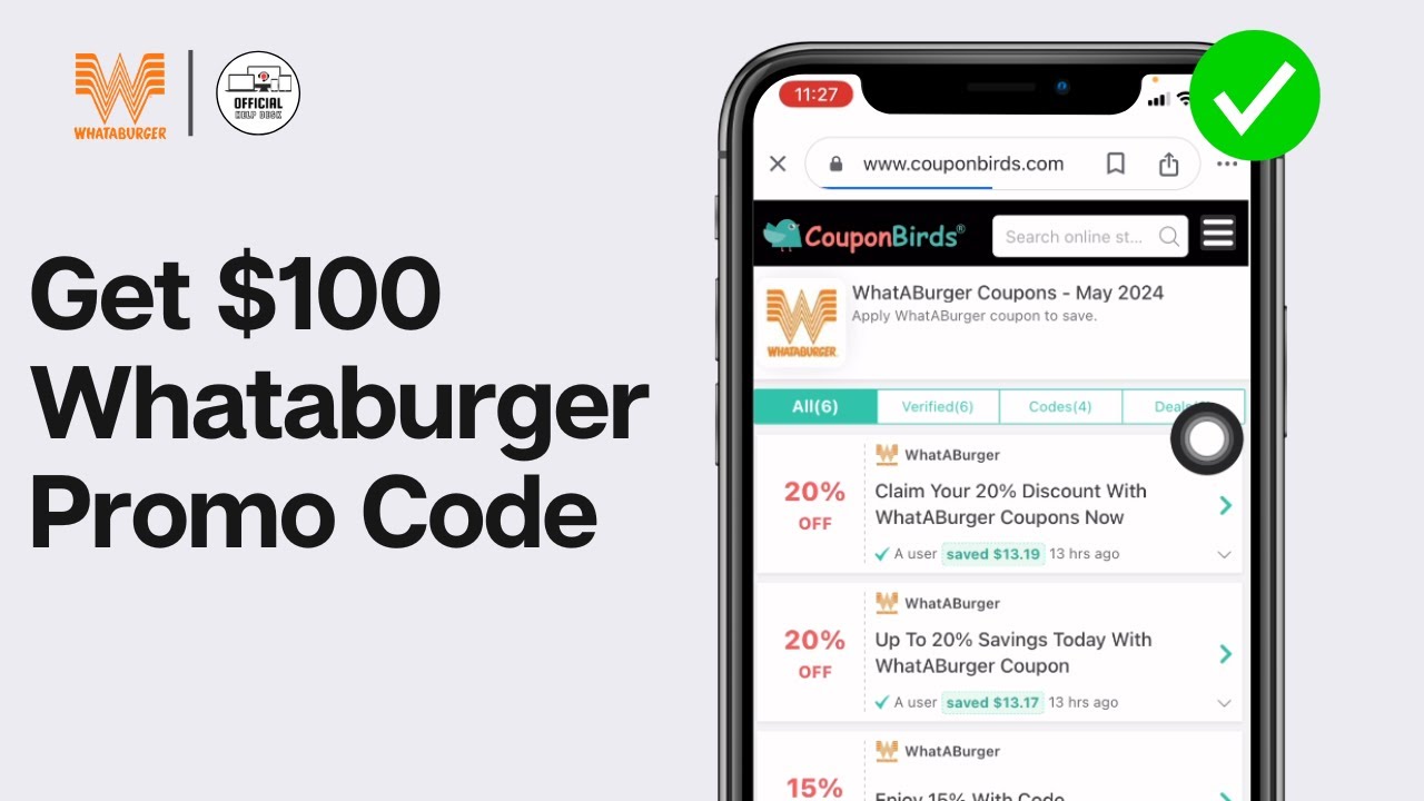 $100 Whataburger Promo Code 2024 (NEW DEALS) - YouTube