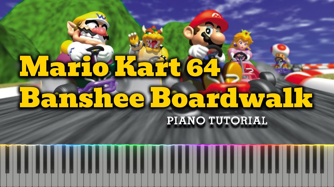 Mario Kart 64 - Banshee Boardwalk (Piano Tutorial Synthesia) - YouTube