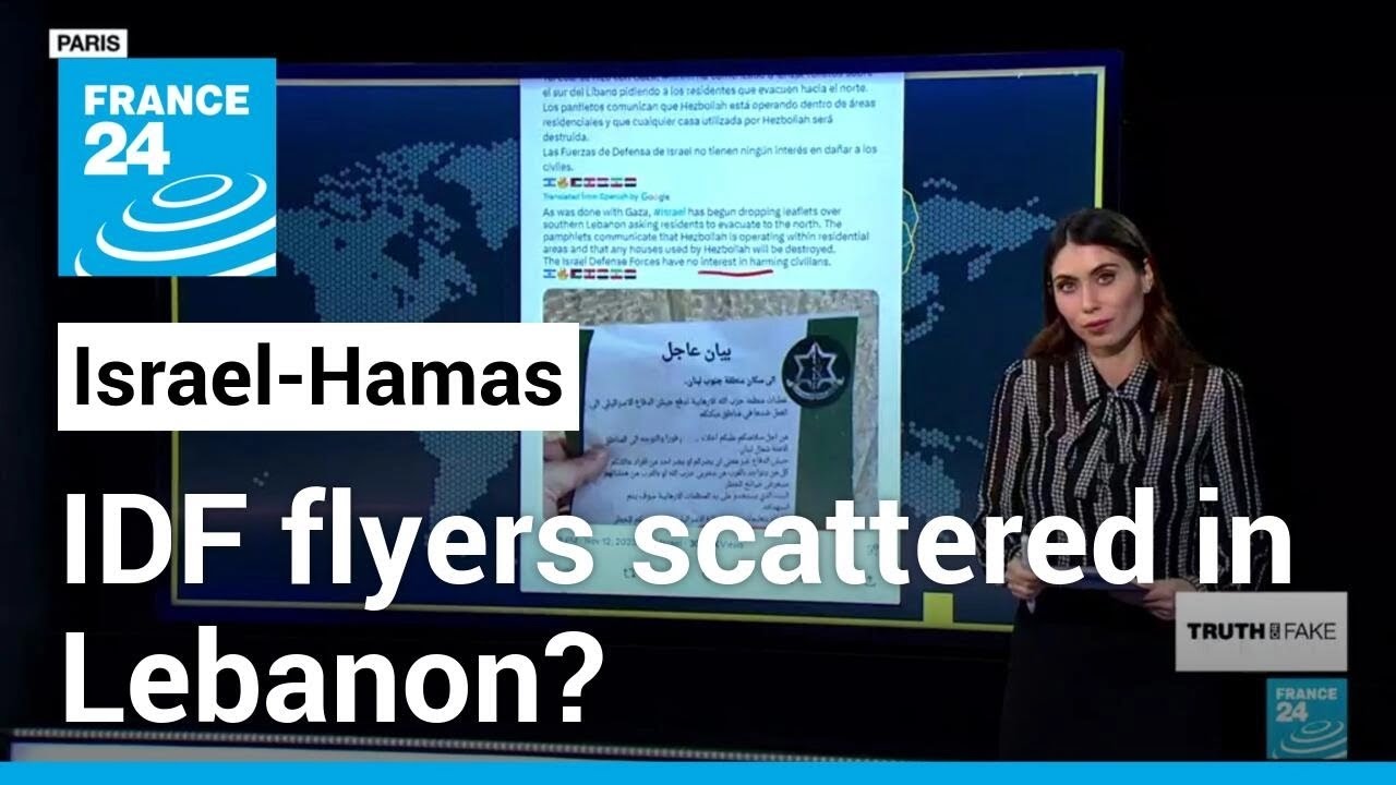 IDF leaflet warning Lebanese residents to evacuate is fake • FRANCE 24 ...