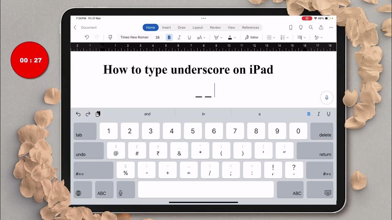 How to type Underscore on iPad - YouTube