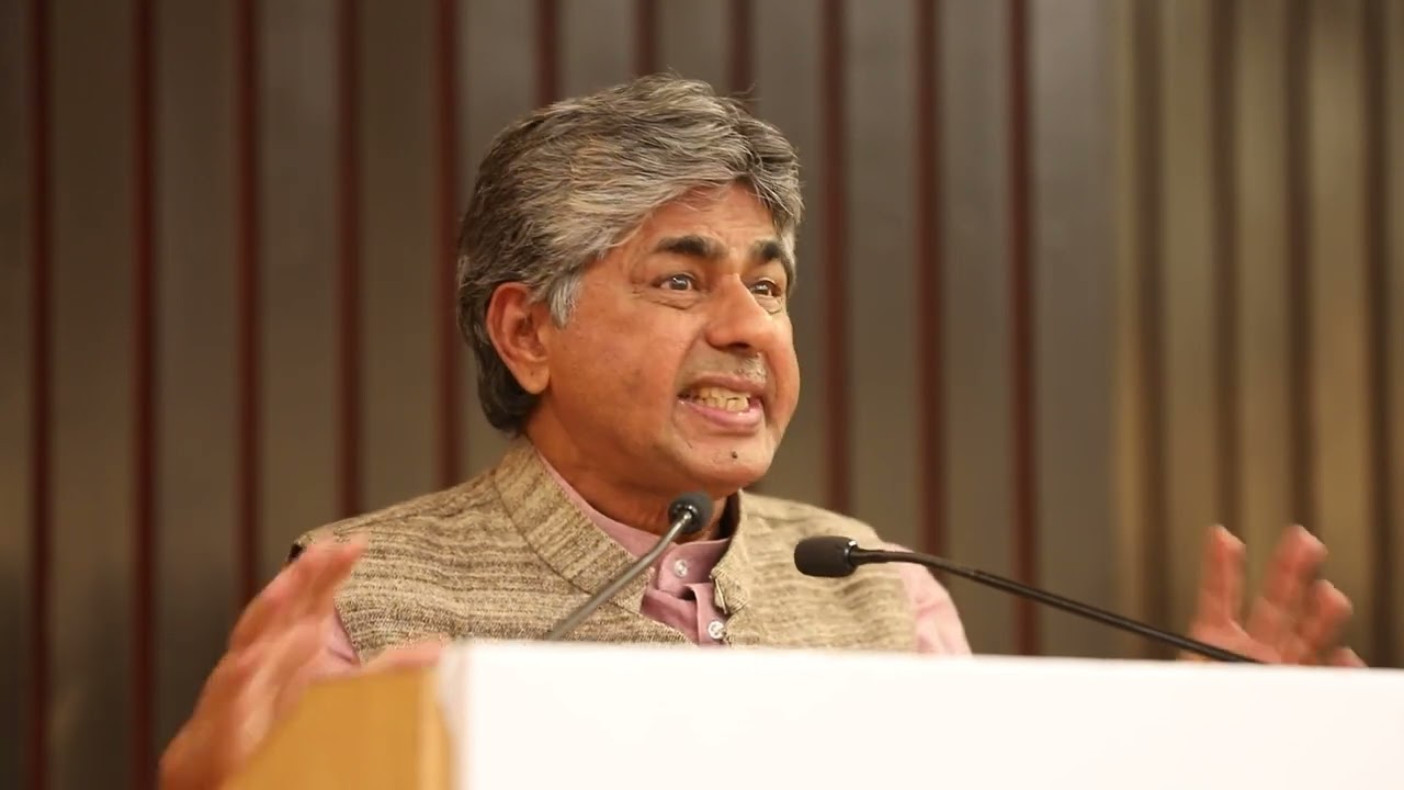 P V Rajagopal, a Gandhian Activist, addressing participants at HRD ...