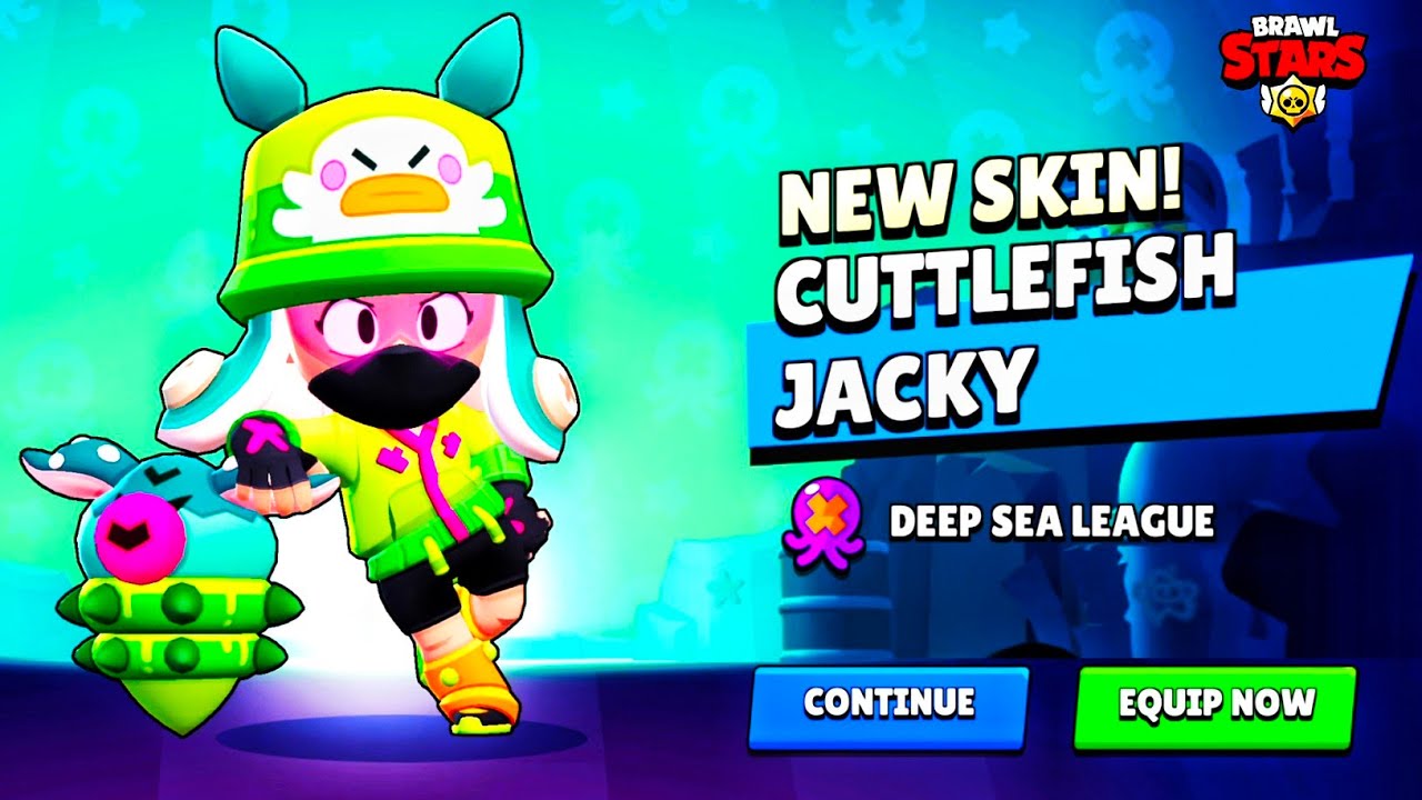 NEW SKIN CUTTLEFISH JACKY in brawl Stars - YouTube