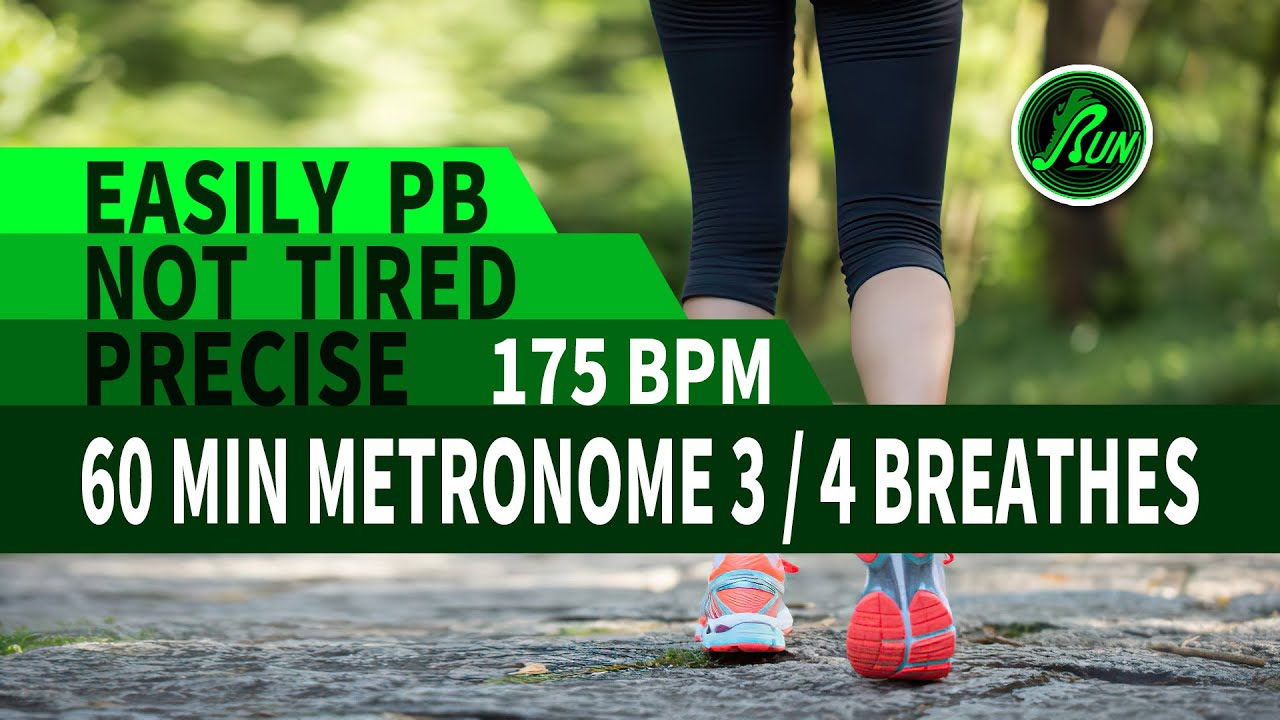 🏃60 MIN Metronome 3 / 4 Breathes｜Precise 175 BPM｜#50｜柒零夜跑 - YouTube