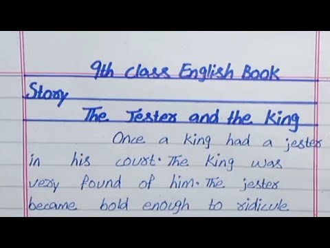 9th Class English Book Story The Jester and the King - YouTube