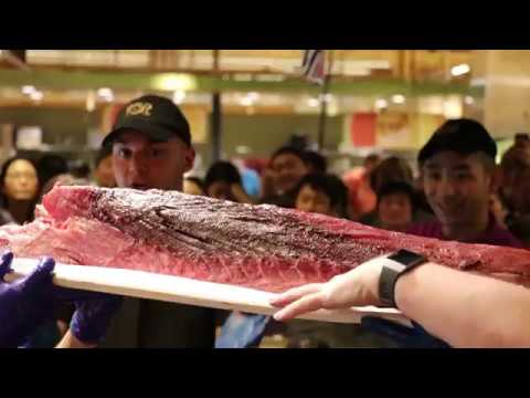 Whole Tuna Cutting Show 2019 at Wegmans Chestnut Hills - YouTube