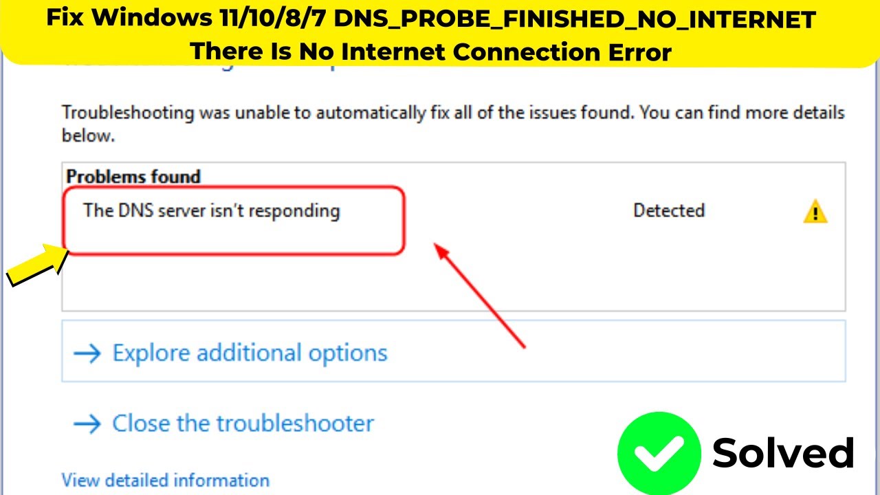 Fix Windows 11/10/8/7 DNS_PROBE_FINISHED_NO_INTERNET There Is No ...