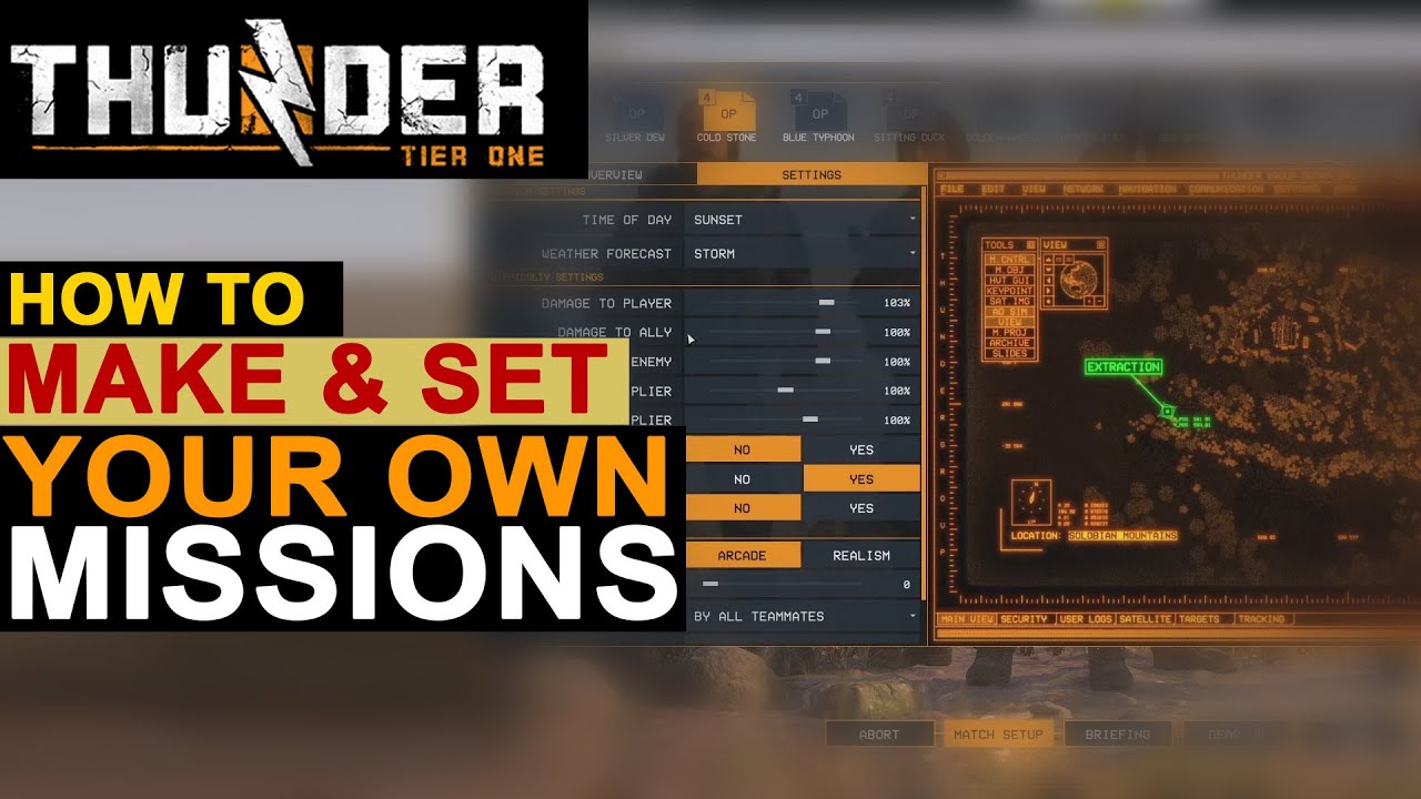 Thunder Tier One | How to make your own missions from the operations ...