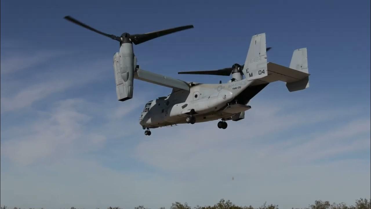 U.S. Marines MV-22B Osprey Flying in a low-visibility environment at SLTE 2-23 - YouTube