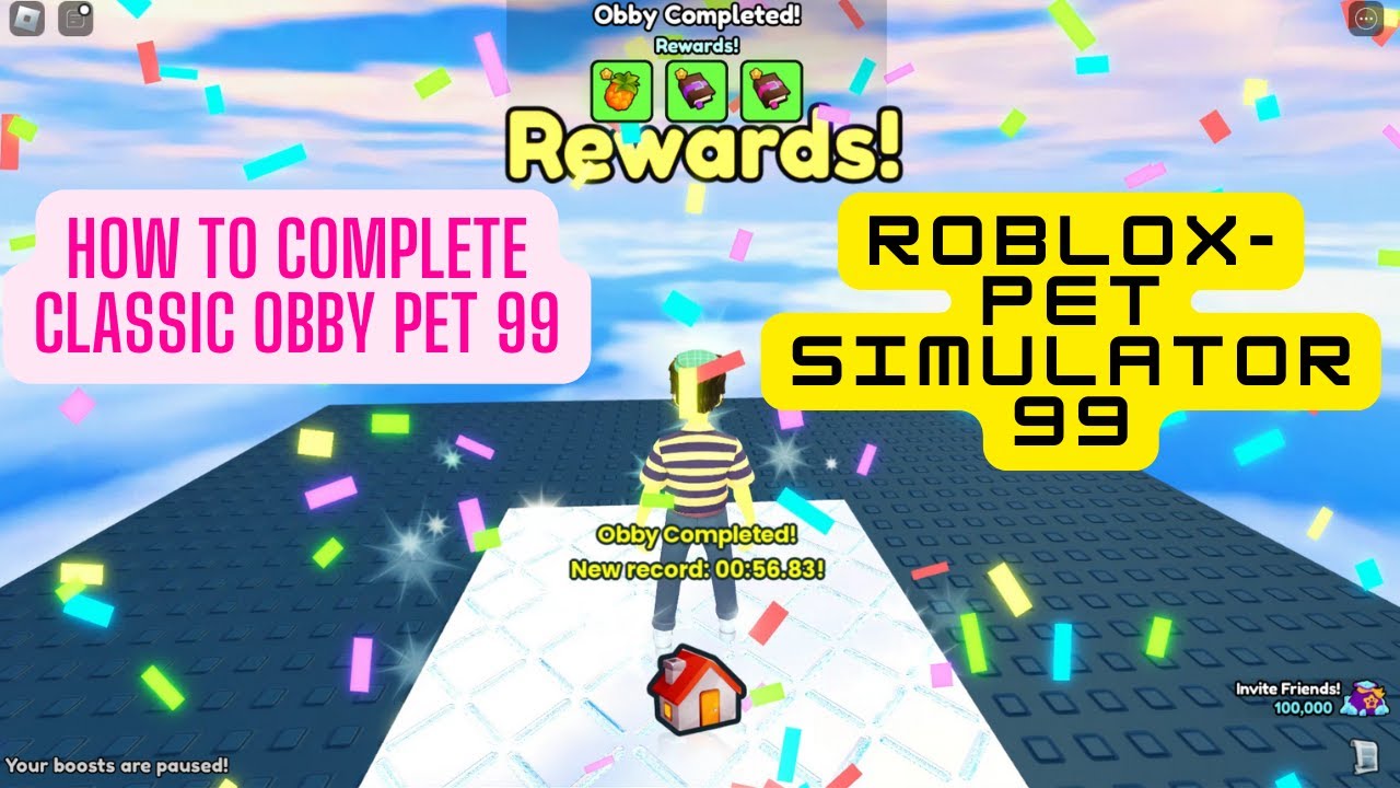 How To Complete classic obby pet 99 | Complete for Reward | Pet Sim 99 ...