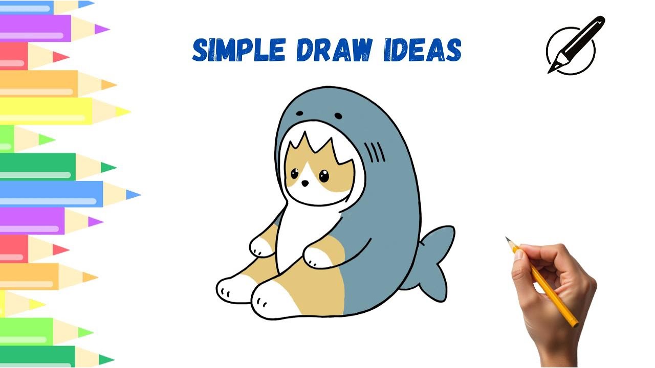 How to Draw a Mofusand Cat in a Shark Costume – Step by Step! - YouTube