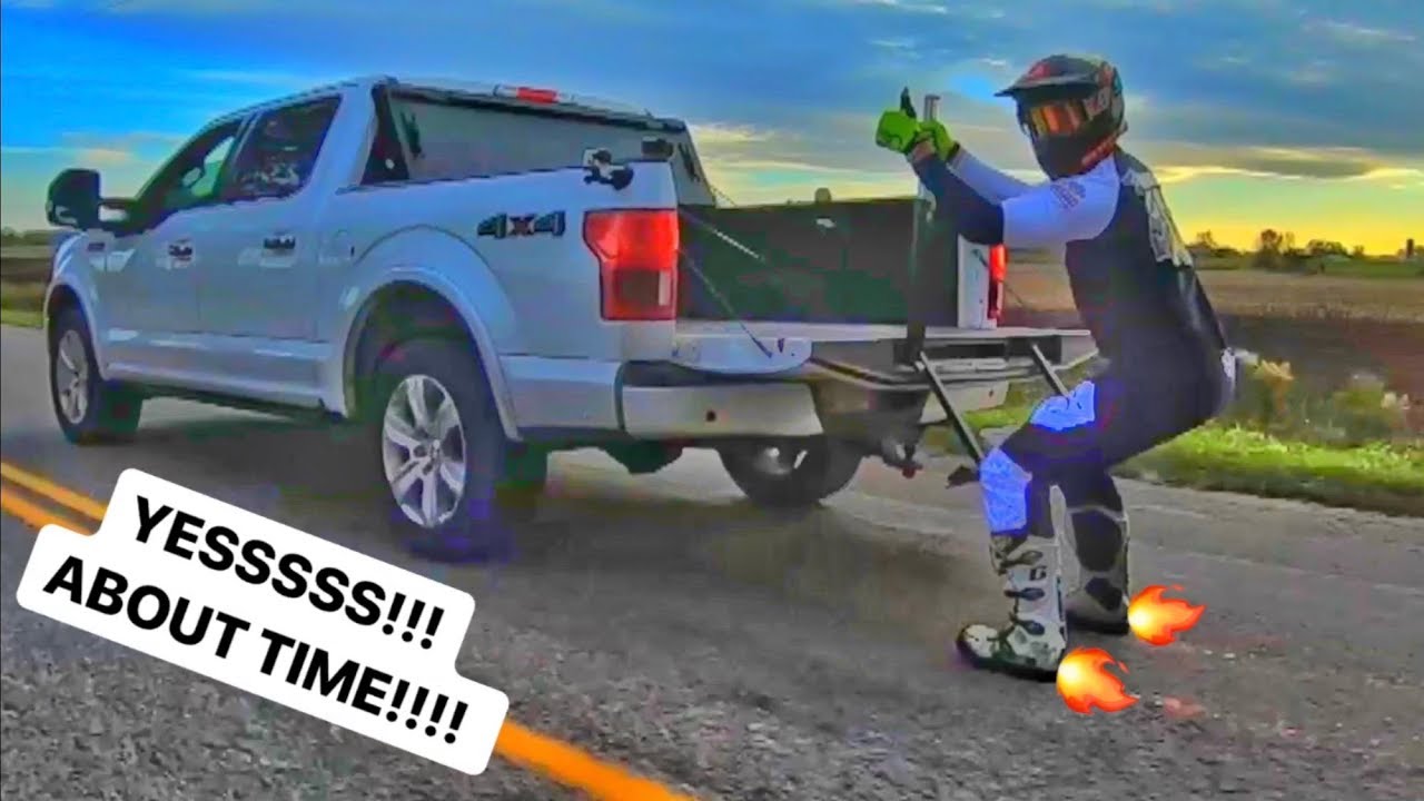 SPEED SKATING Behind A TRUCK!!! - YouTube