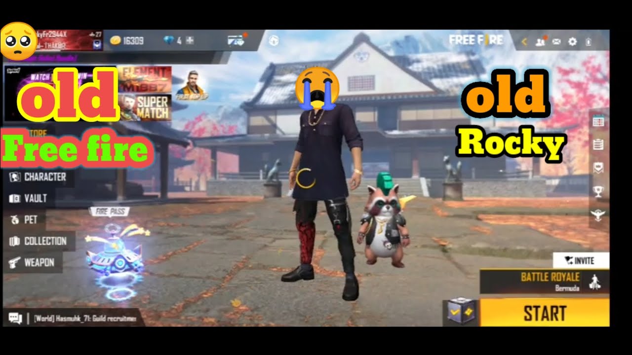 old free fire old Rocky old game play free fire ke bite hue cal my ...